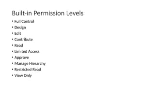 an overview of the SharePoint Permissions | PPTX