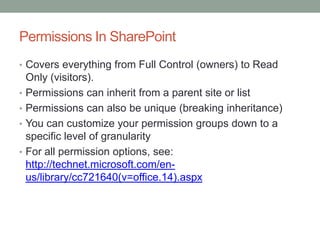 SharePoint Permissions 101 | PPTX