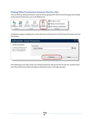 SharePoint Permissions 101 (text) | PDF