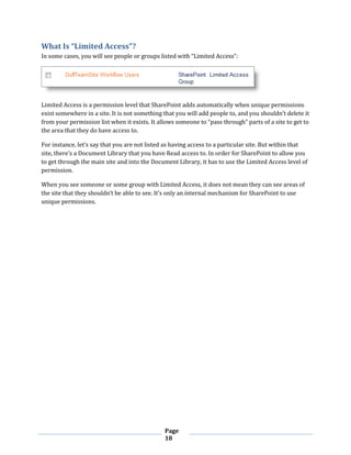 SharePoint Permissions 101 (text) | PDF