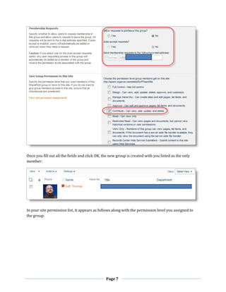 SharePoint Permissions 101 (text) | PDF