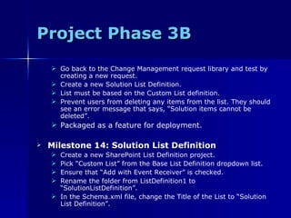 SharePoint Project Phase 3 to 4 | PPT