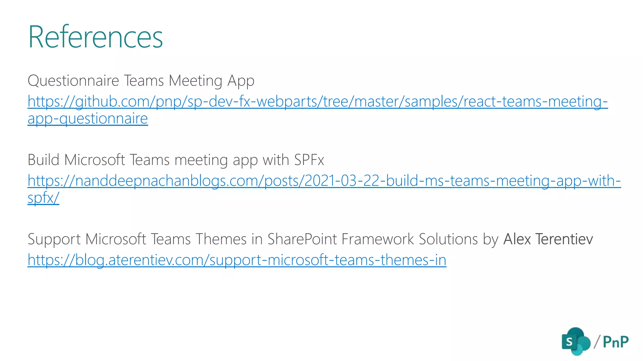 SharePoint PnP Demo - Questionnaire Teams Meeting App with SPFx | PPT