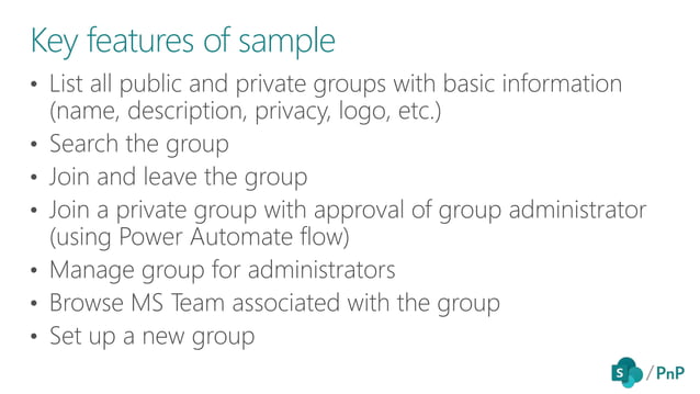 SharePoint PnP Demo - react-manage-o365-groups | PPT