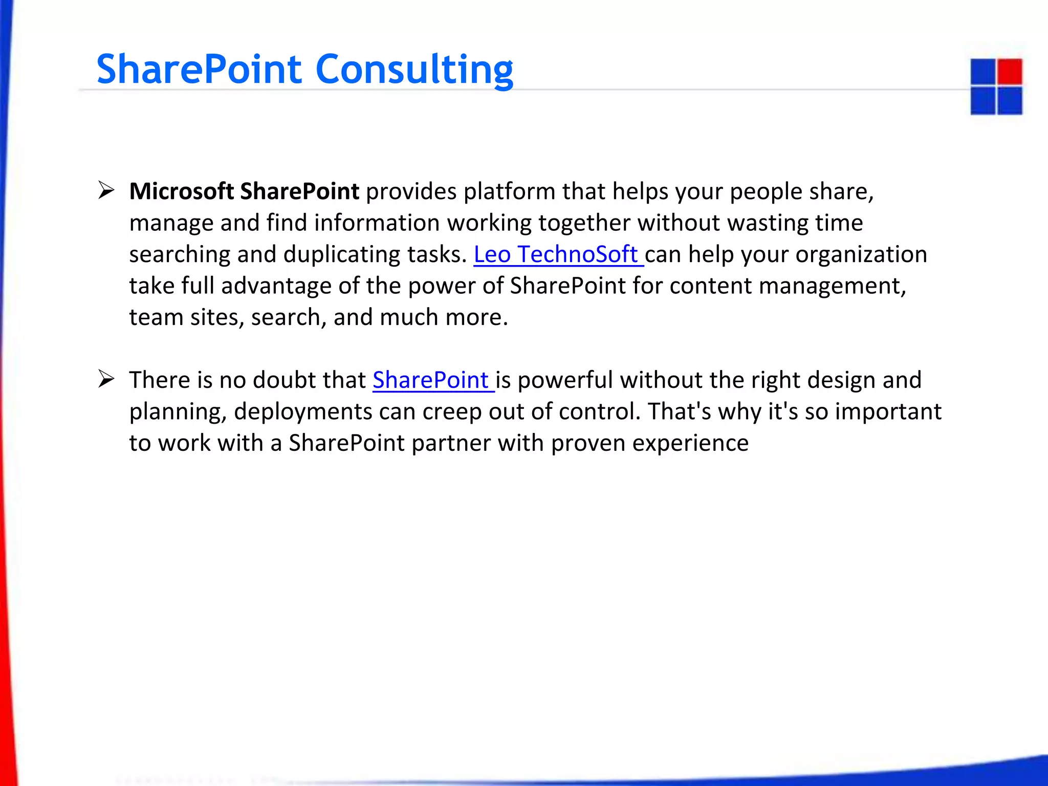 Microsoft SharePoint Services ppt | PPT