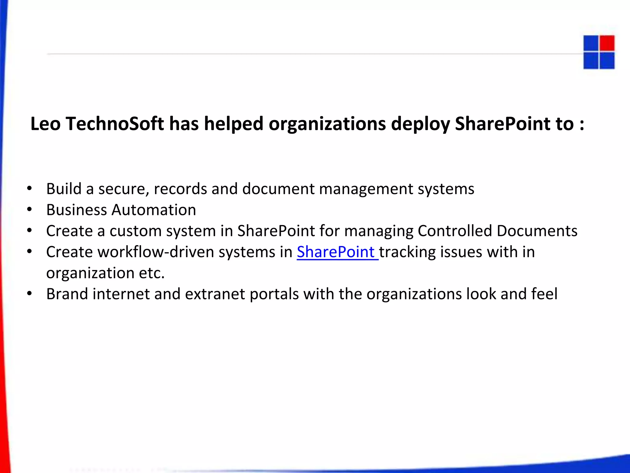 Microsoft SharePoint Services ppt | PPT