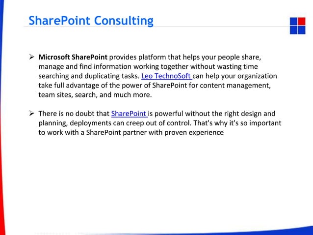 Microsoft SharePoint Services ppt | PPT