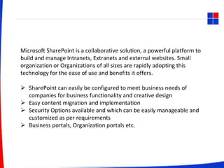 Microsoft SharePoint Services ppt | PPT