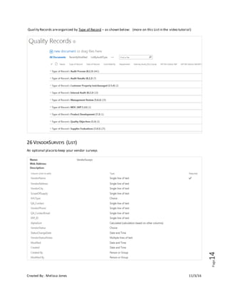Part 3 - SharePoint QMS Anyone Can Make - Data Dictionary | DOCX
