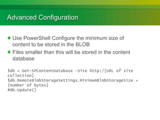 Share point rbs in depth englisch | PPTX | Databases | Computer Software and Applications