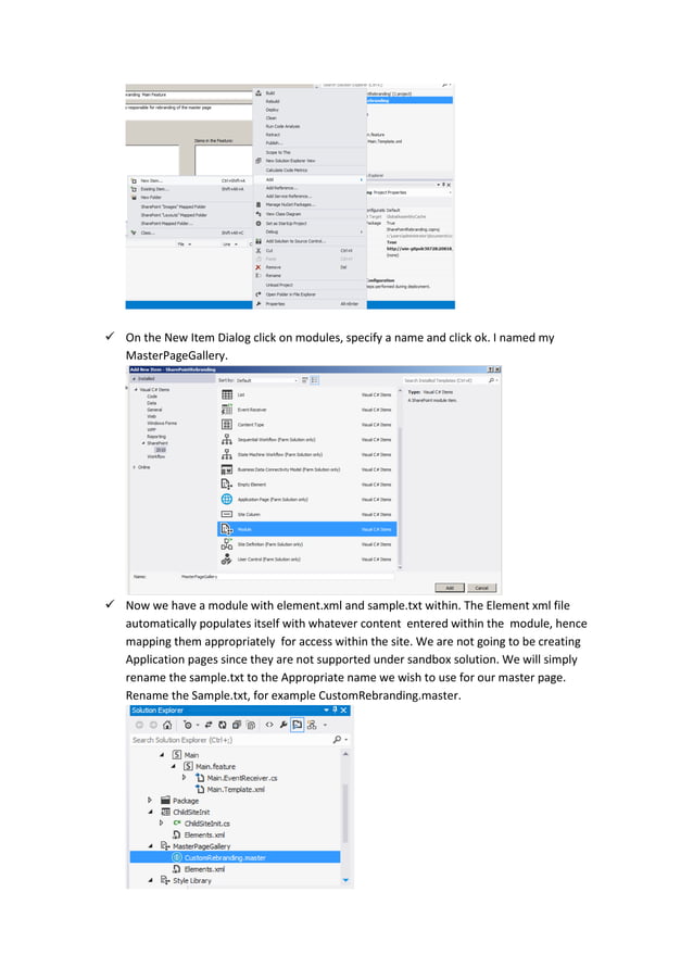 SharePoint Re-branding The VisualStudio Way Part One SandBox Solution | PDF
