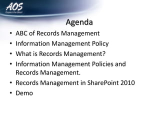 Share point records management presentation | PPTX