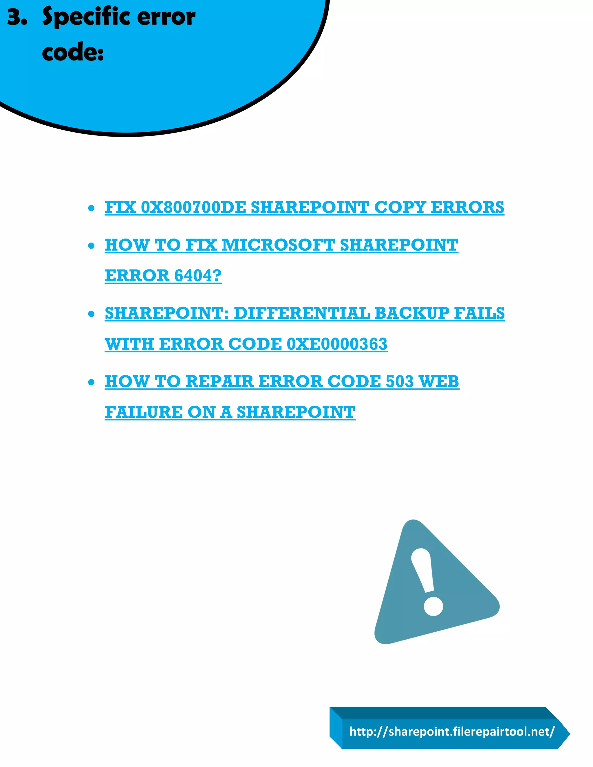Sharepoint repair essentials | PDF