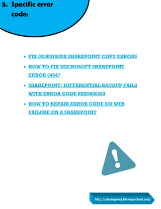 Sharepoint repair essentials | PDF