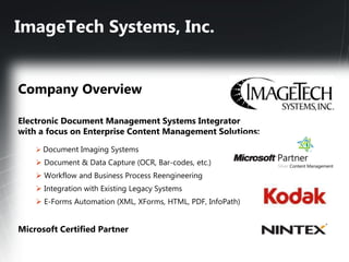 SharePoint Saturday DC by ImageTech Systems - David Strock
