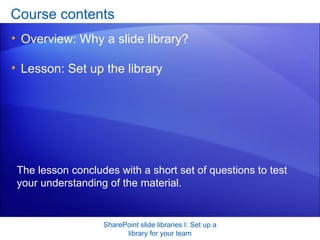 Share Point Server 2007 - Slide Libraries 1 - Set Up A Library For Your ...