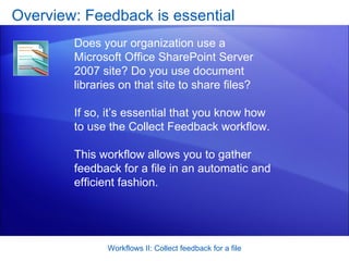 Share Point Server 2007ù Workflows I I Collect Feedback For A File ...