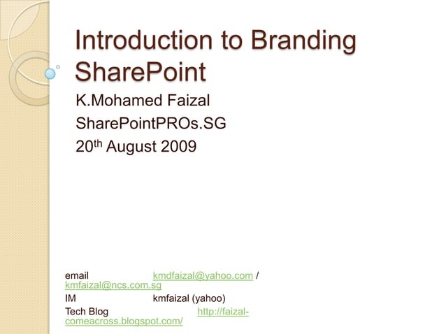 Introduction to Branding SharePoint | PPTX