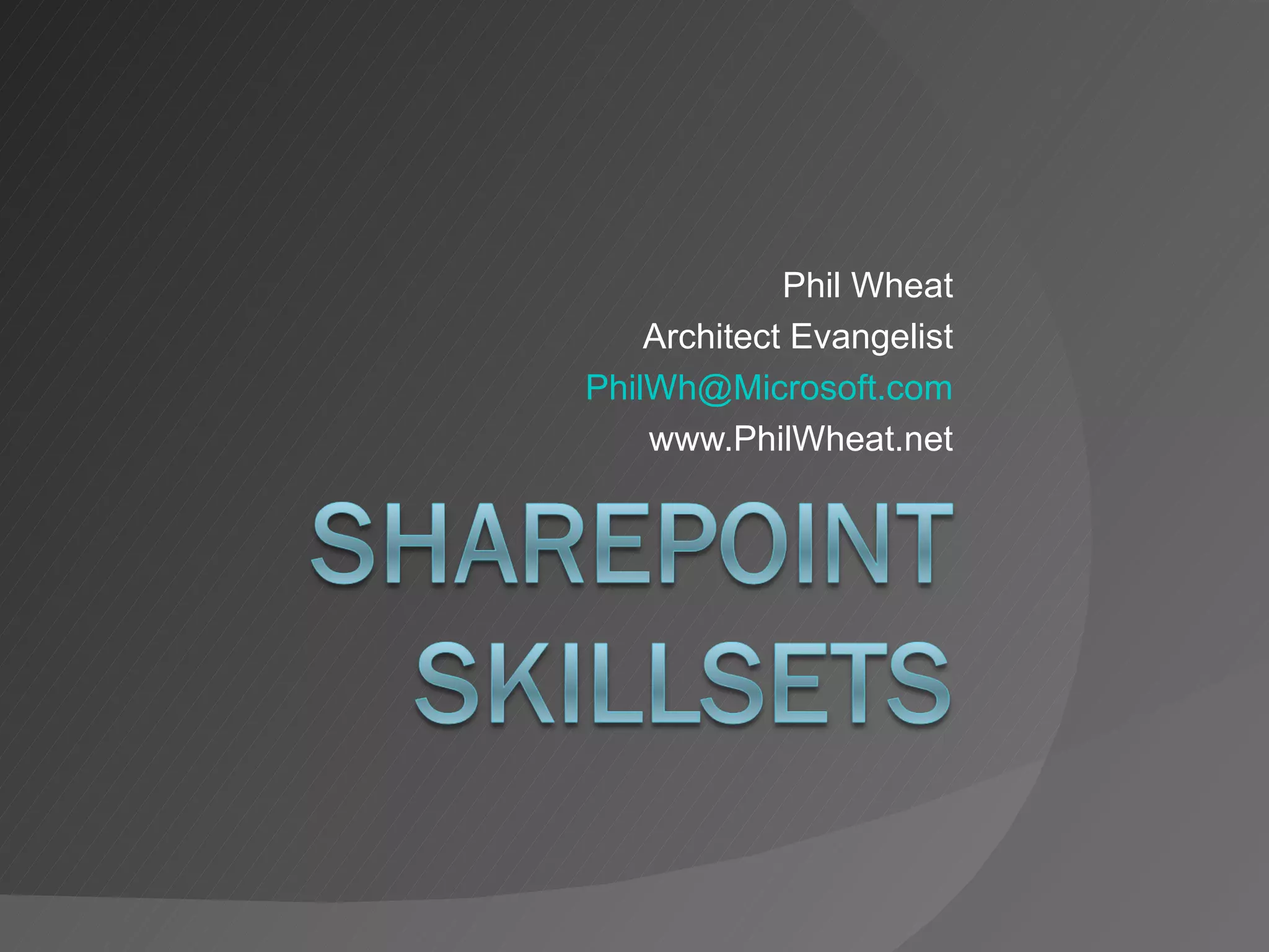 Share Point Skillsets | PPT