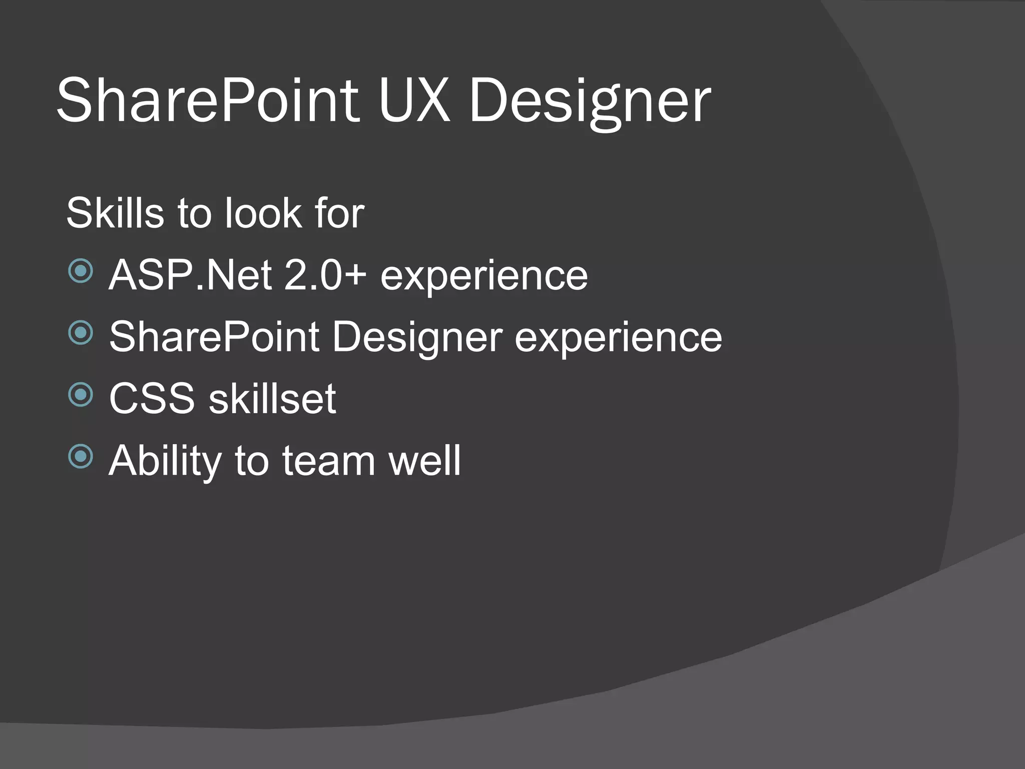 Share Point Skillsets | PPT