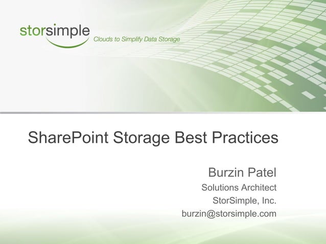 SharePoint Storage Best Practices | PDF | Databases | Computer Software and Applications