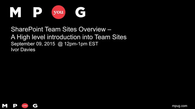 SharePoint Team Sites Overview - A High Level Introduction into Team ...