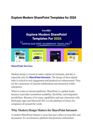 Explore Modern SharePoint Templates for 2024 | DOCX