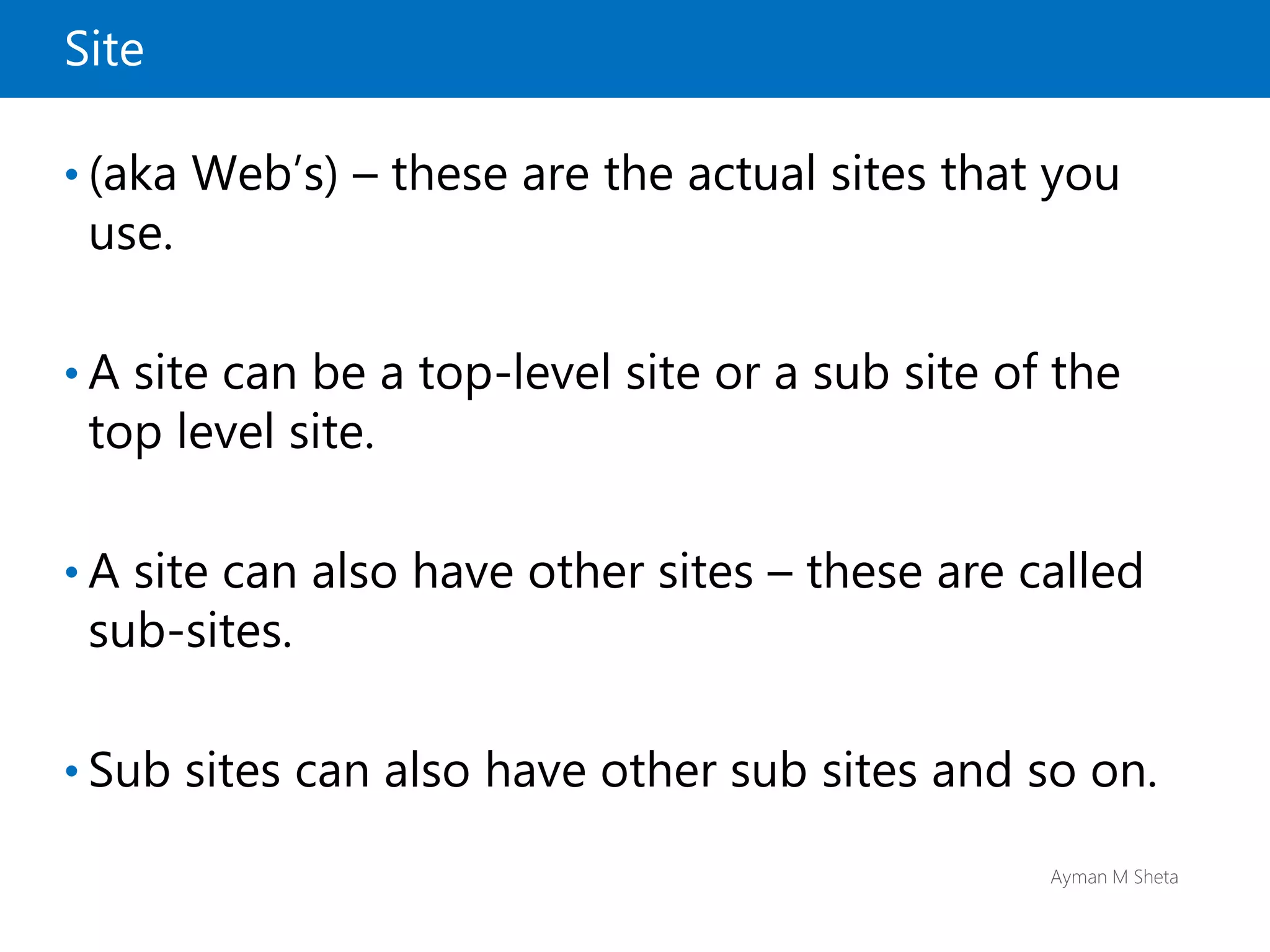 SharePoint Terminology | PPT