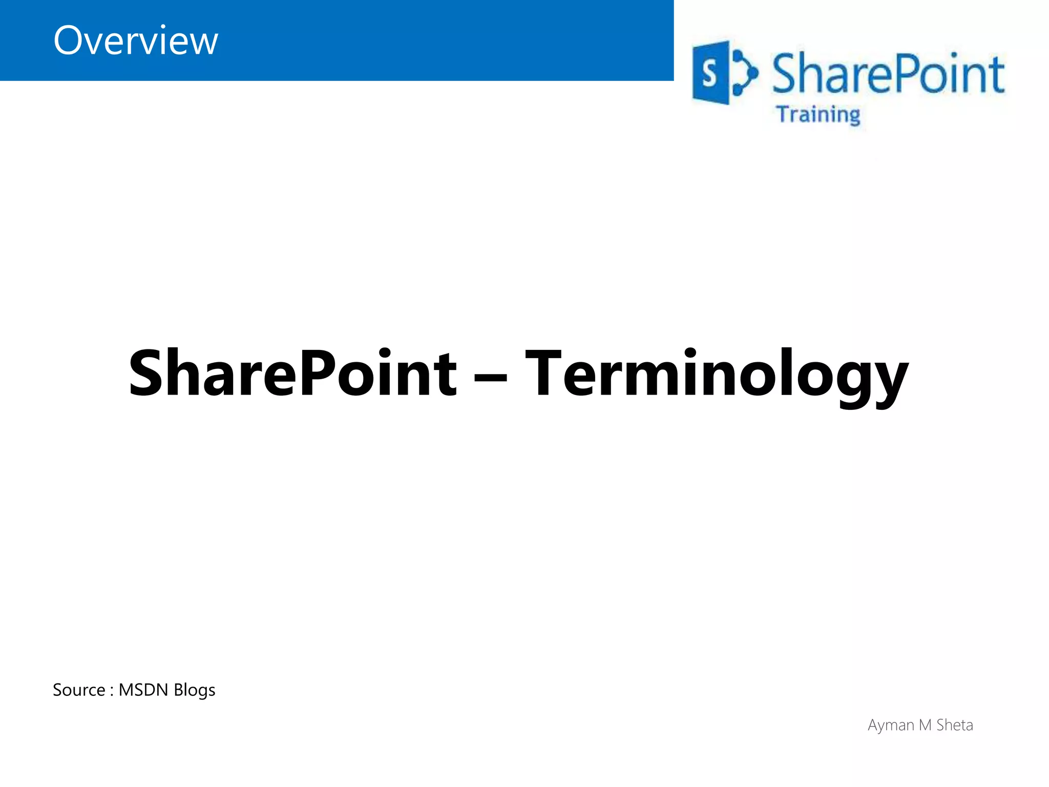SharePoint Terminology | PPT