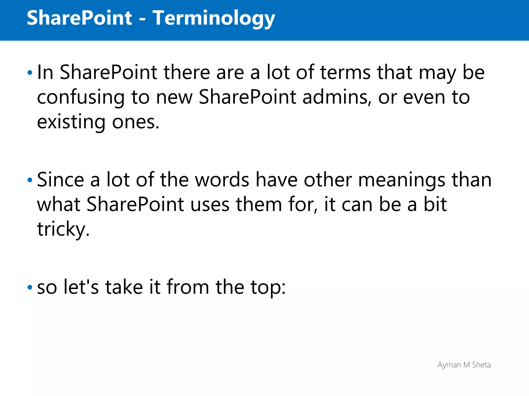 SharePoint Terminology | PPT