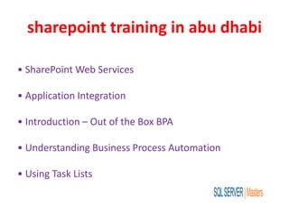 Sharepoint training in abu dhabi | PPT | Free Download