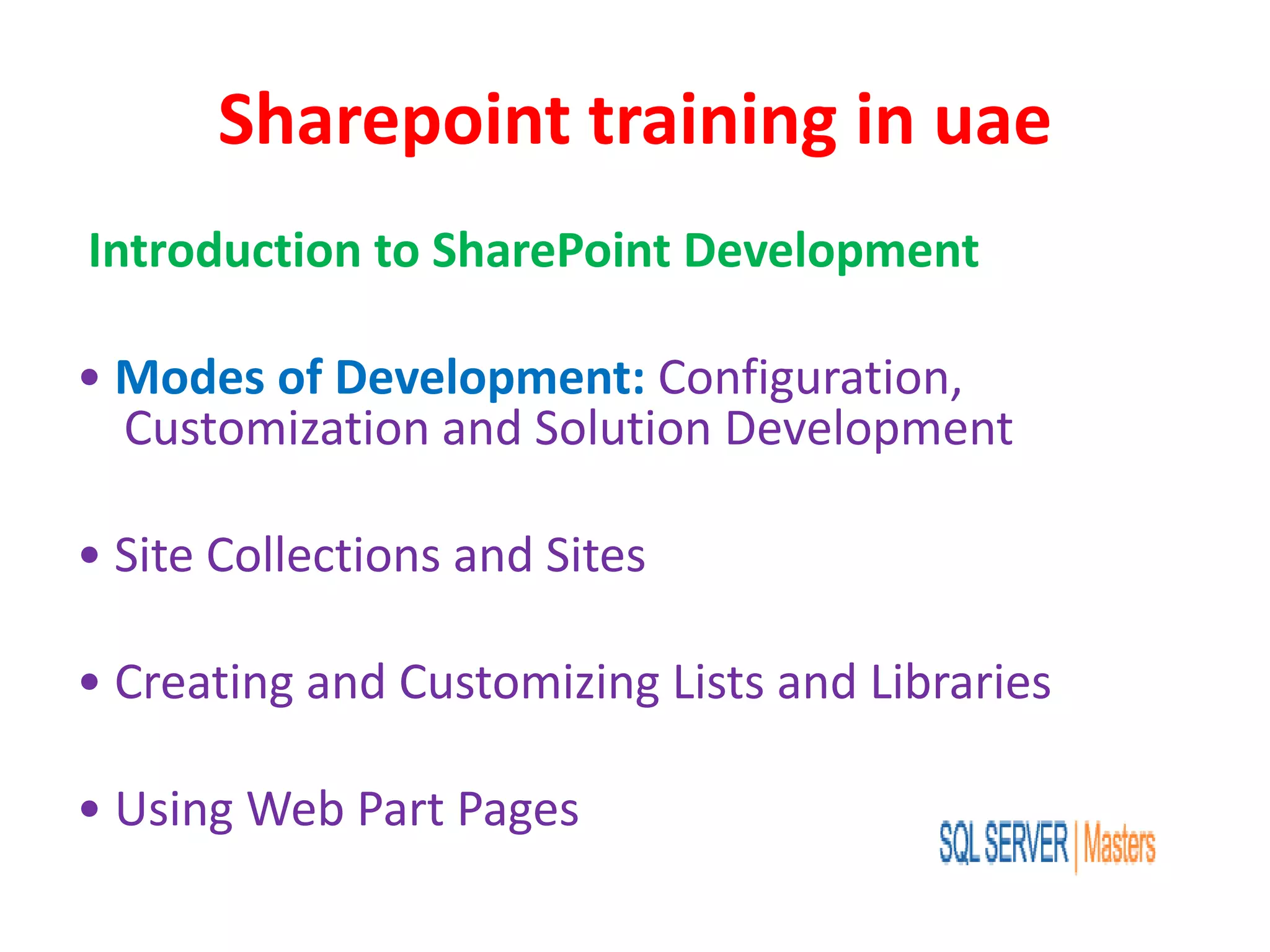 Sharepoint training in uae | PPTX