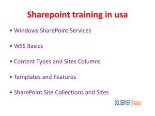 Sharepoint training in usa | PPTX | Web Development | Internet