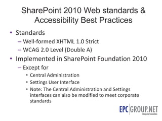 SharePoint Usability and Accesibility Best Practices Including 508 ...