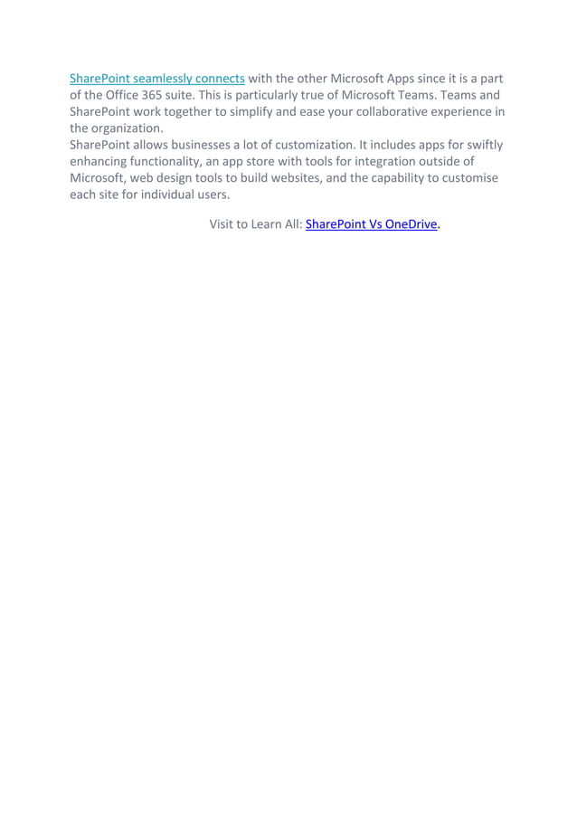 SharePoint vs. OneDrive: Which is Better? | PDF | Shareware and Freeware | Computer Software and ...
