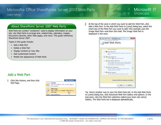 SharePoint Web Parts | PPT | Free Download
