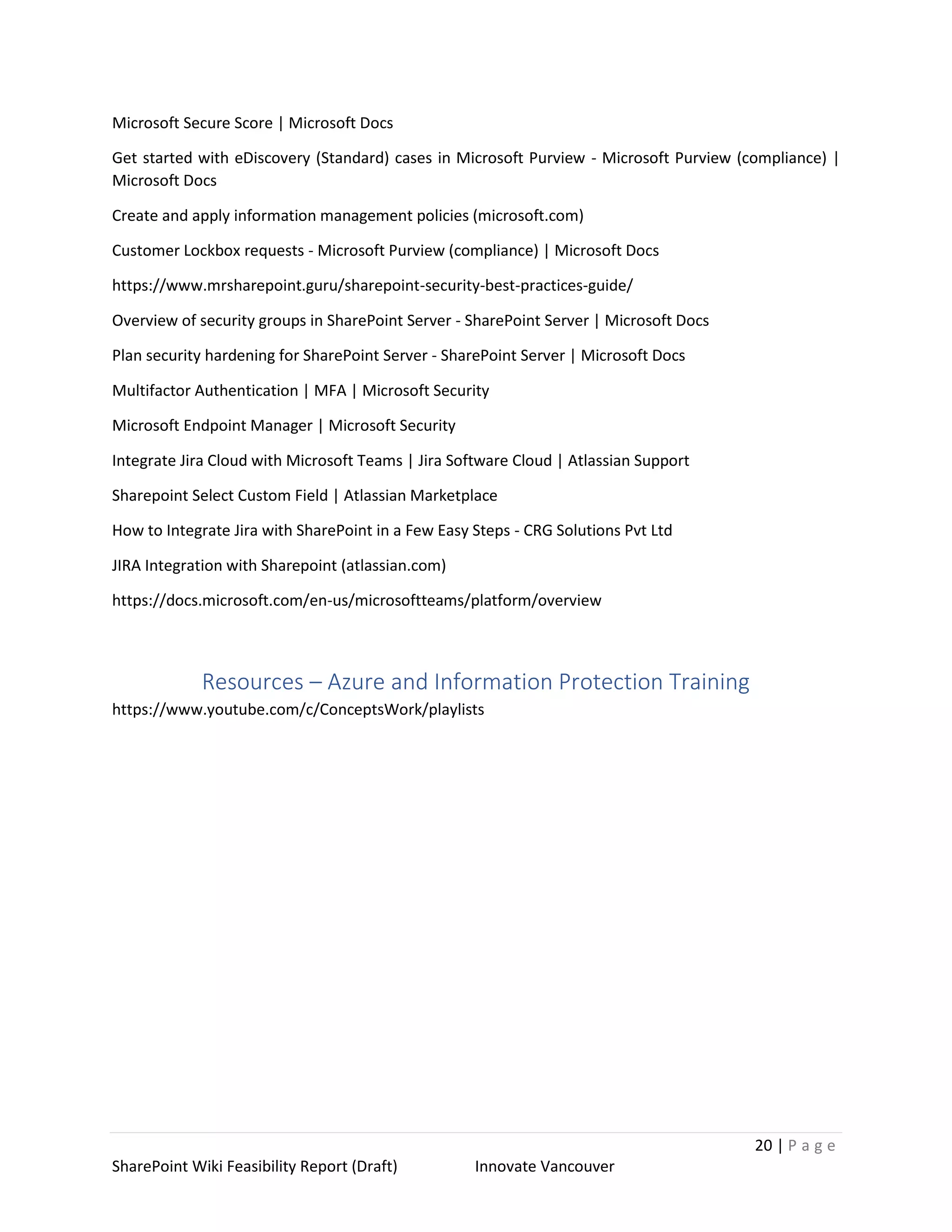 SharePoint Wiki Feasibility Report (Draft) - Travis Barker.pdf