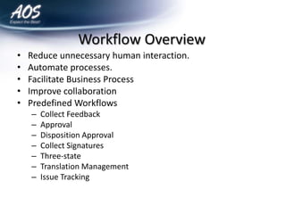 Share point workflow presentation | PPTX | Desktop Publishing ...