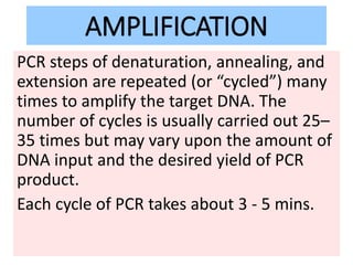 Polymerase chain reaction. | PPT