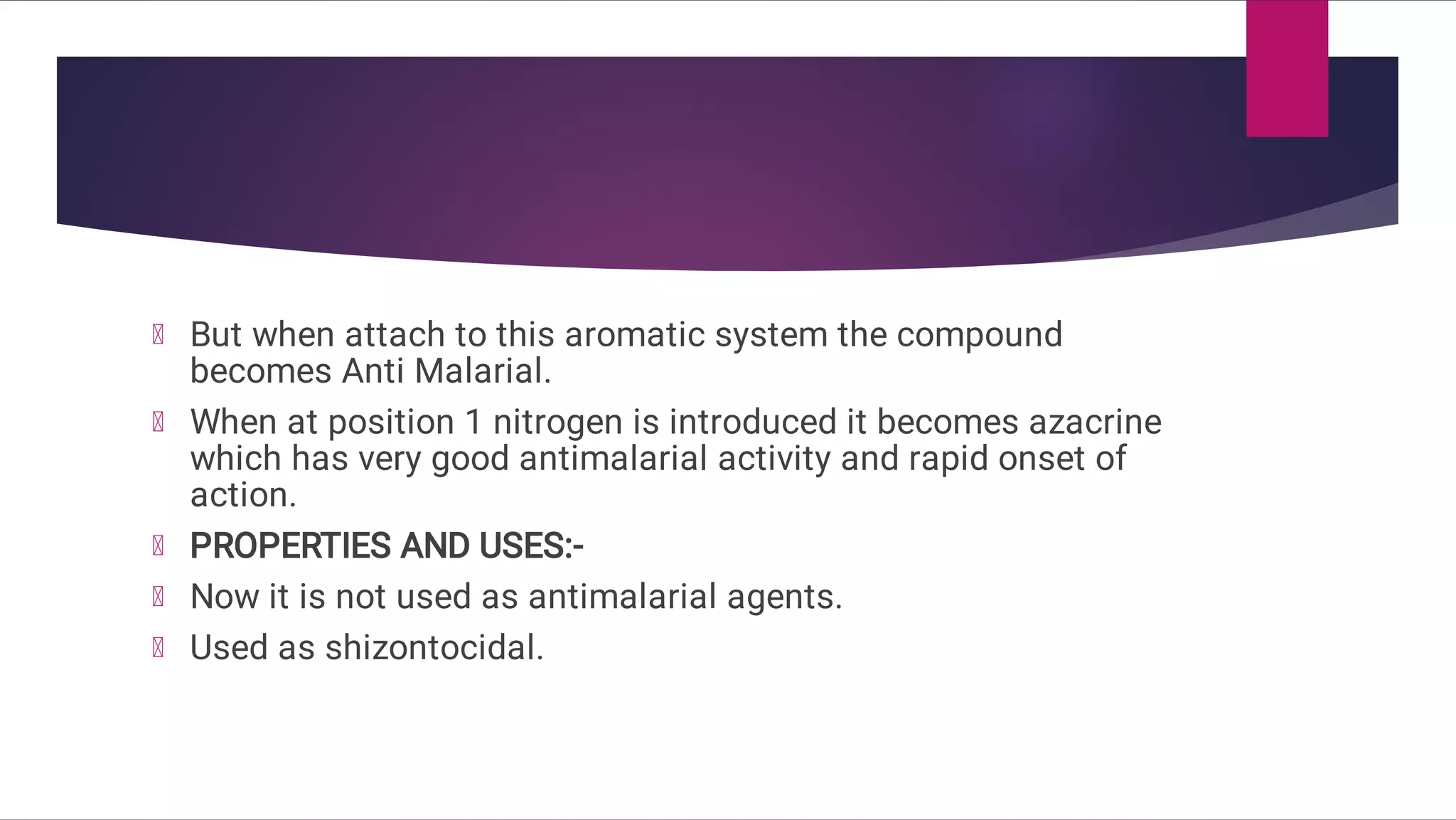 Anti Malarial Drugs of medicinal chemistry | PDF