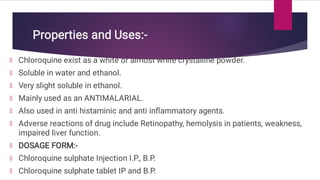 Anti Malarial Drugs of medicinal chemistry | PDF