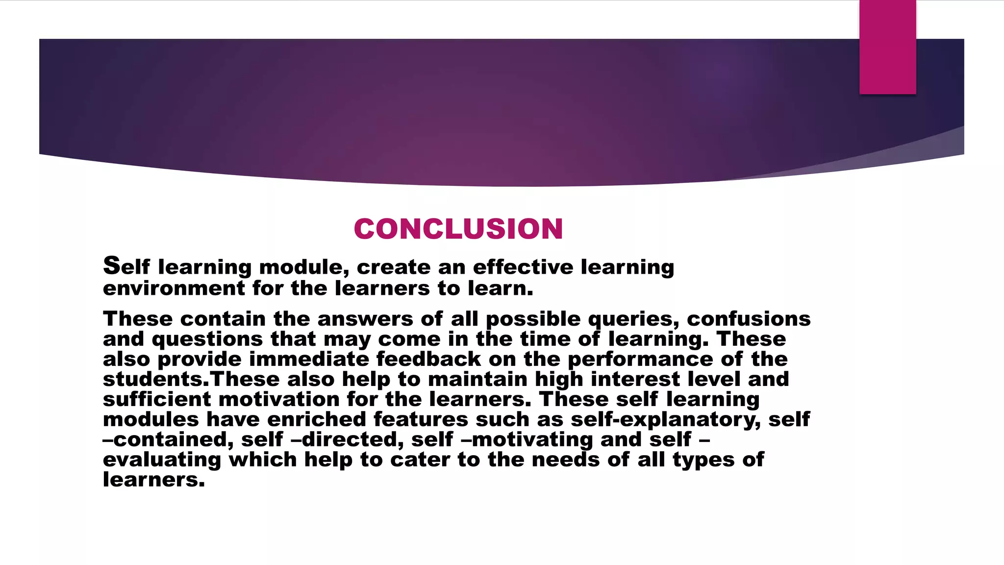 Self instruction module | PPTX