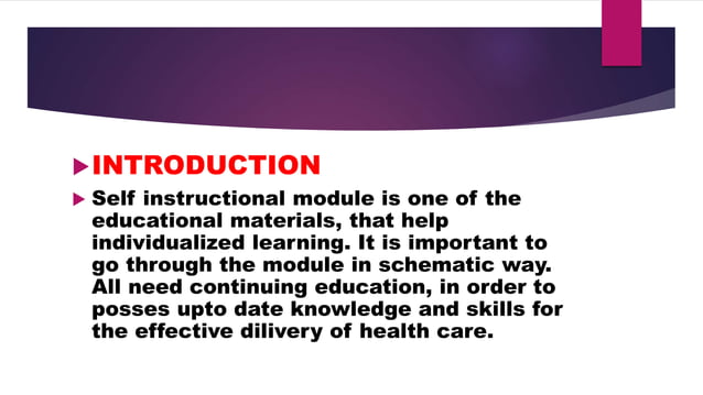Self instruction module | PPTX