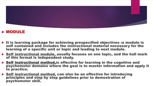 Self instruction module | PPTX