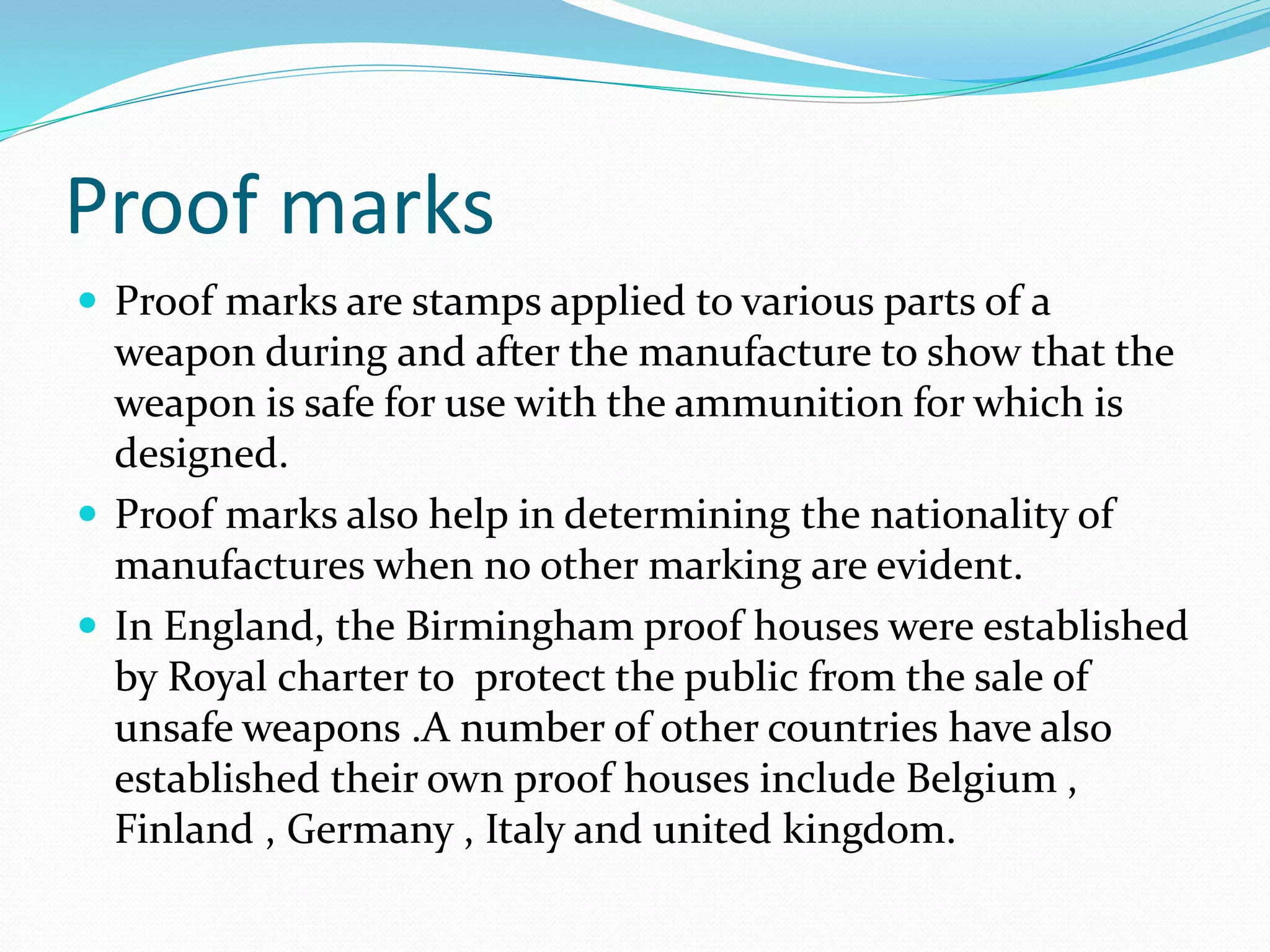 Proof marks of weapons (Forensic Ballistic) | PPTX