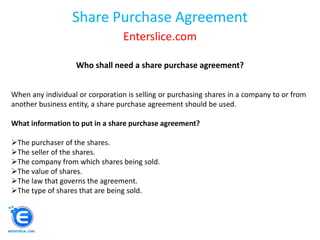 Share Purchase Agreement | PDF