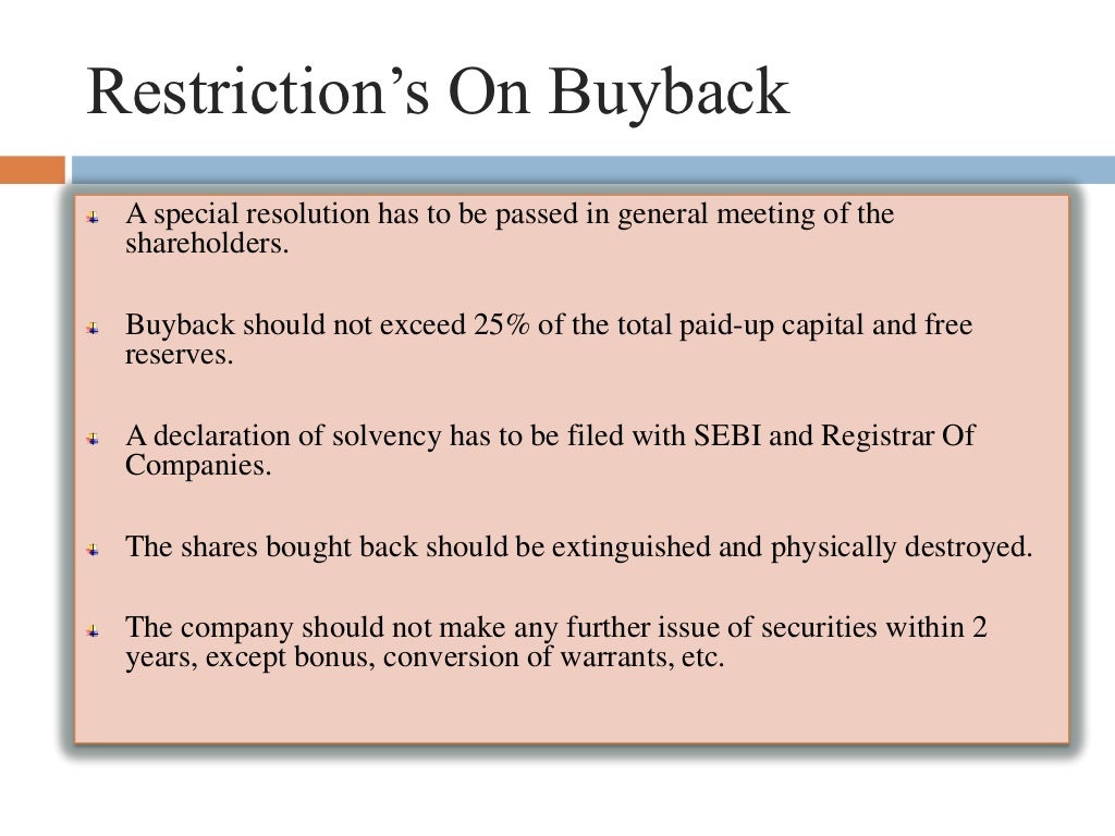 Share repurchase ppt