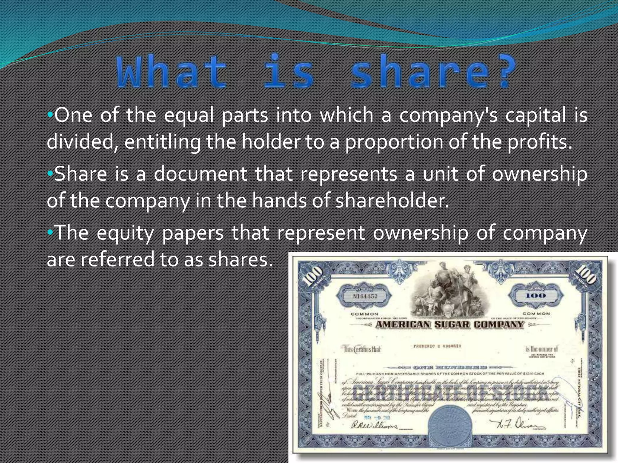 Shares and its types | PPTX