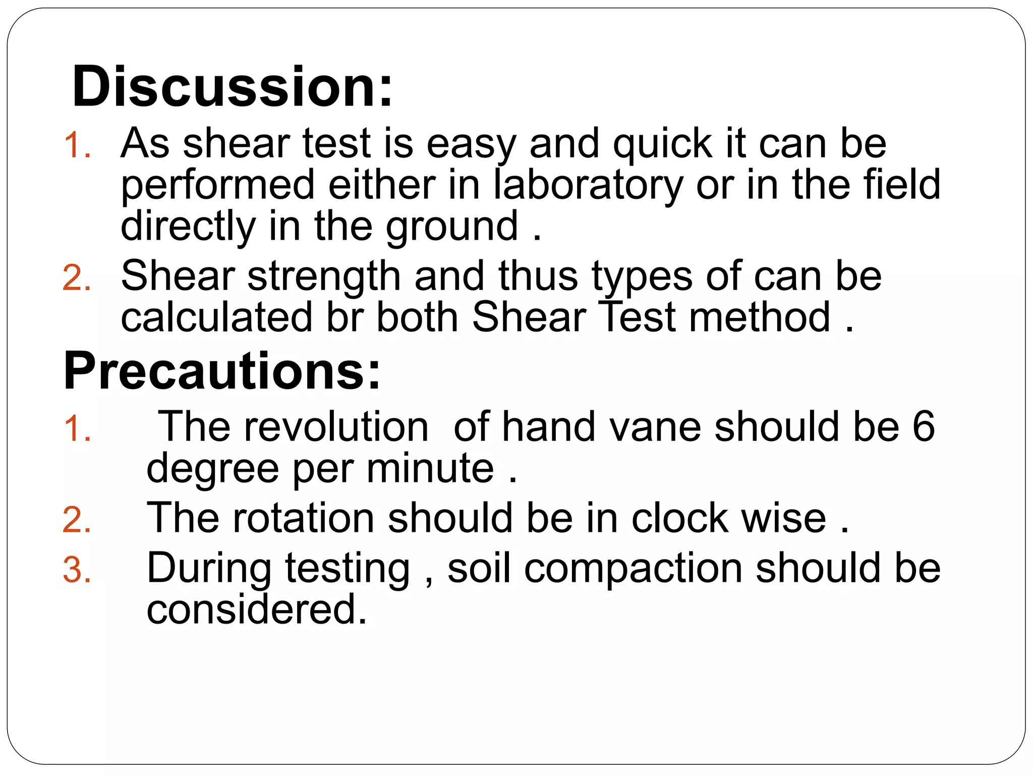 Determination of mechanical properties of soil by Vane Shear Test ...