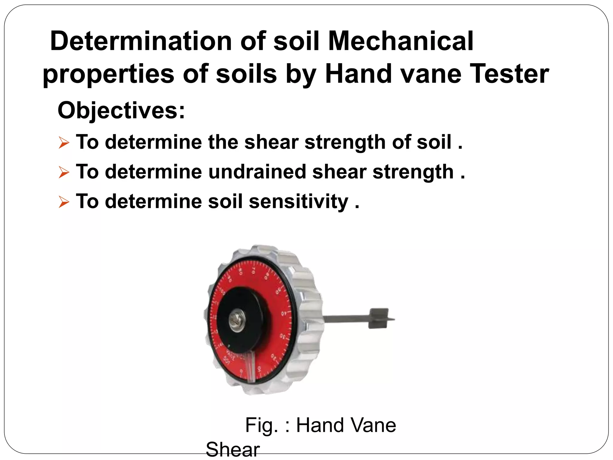Determination of mechanical properties of soil by Vane Shear Test ...